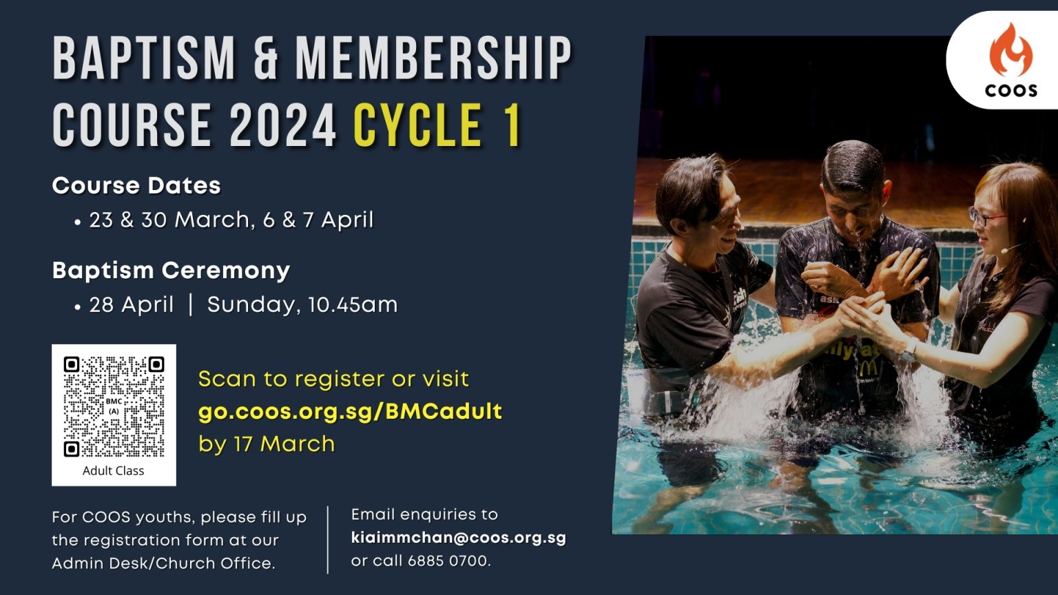 Baptism & Membership Course 2024 (Cycle 1) - Church of Our Saviour Singapore