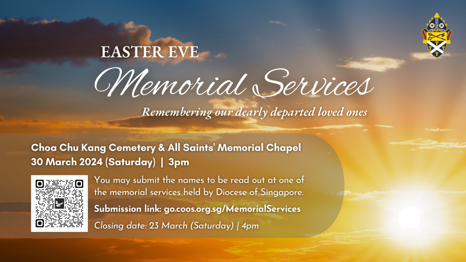 Easter Eve Memorial Services by Diocese of Singapore - Church of Our ...